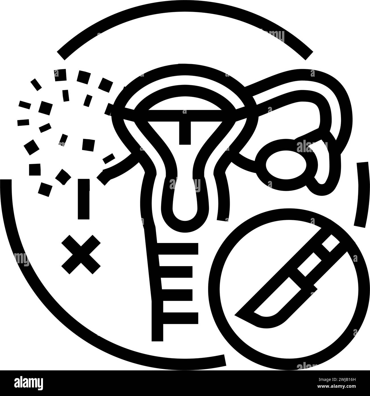 oophorectomy surgery hospital line icon vector illustration Stock ...