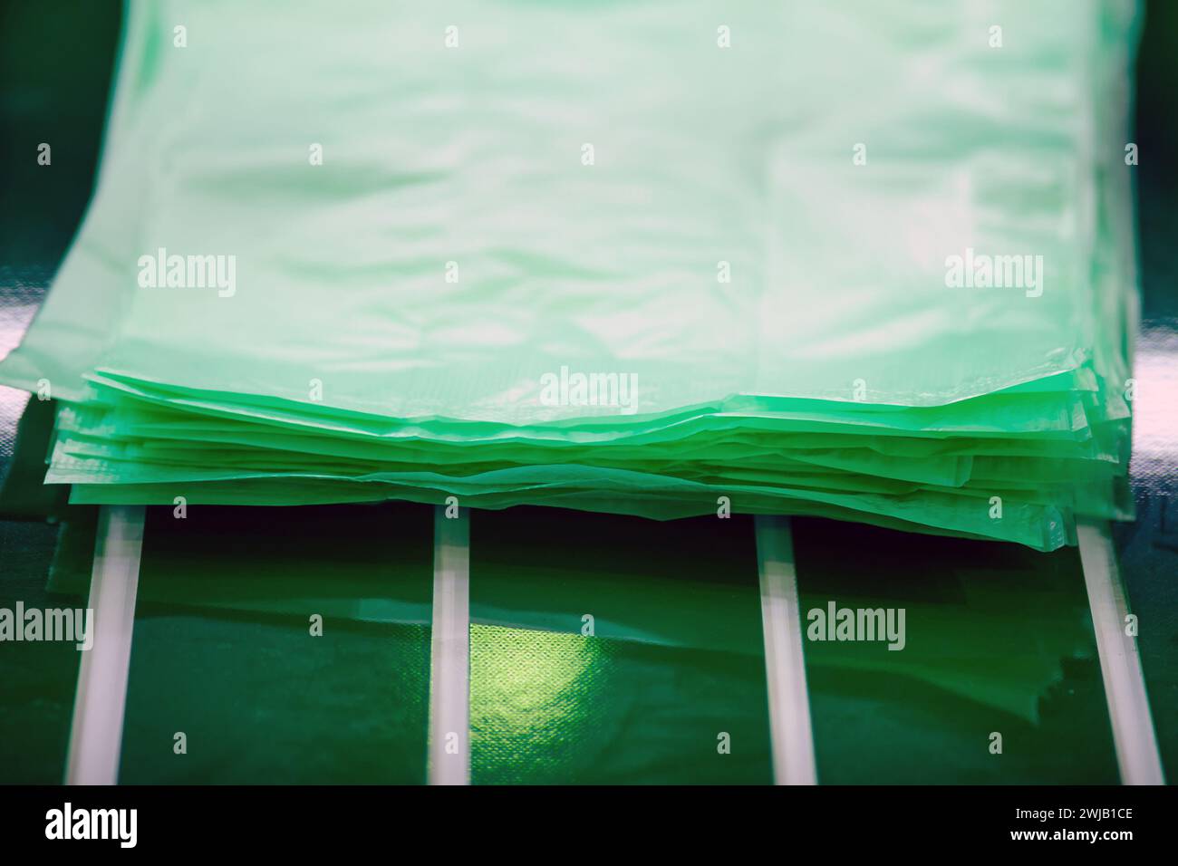 The process of manufacturing plastic products in automated production ...