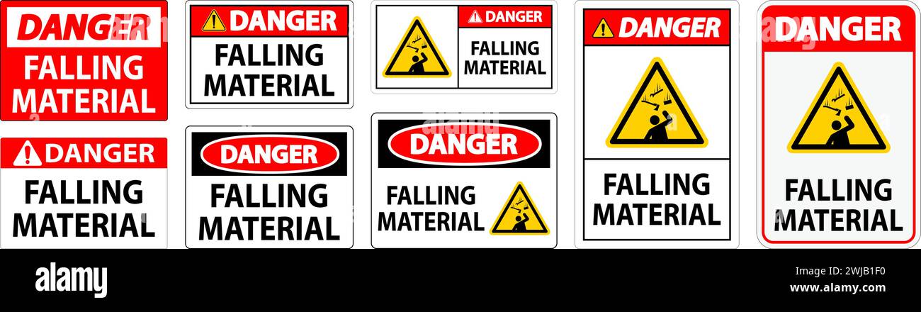Danger Sign Falling Material Stock Vector Image & Art - Alamy