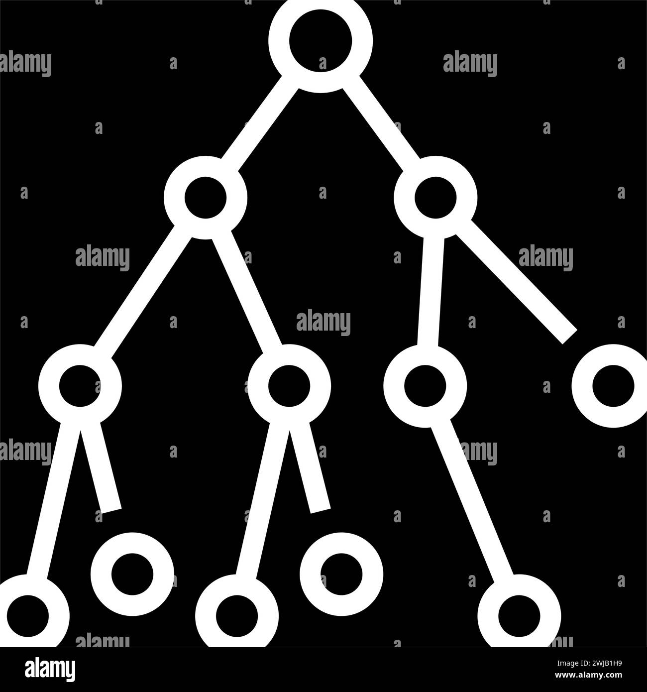 Binary Search Algorithm Glyph Icon Vector Illustration Stock Vector