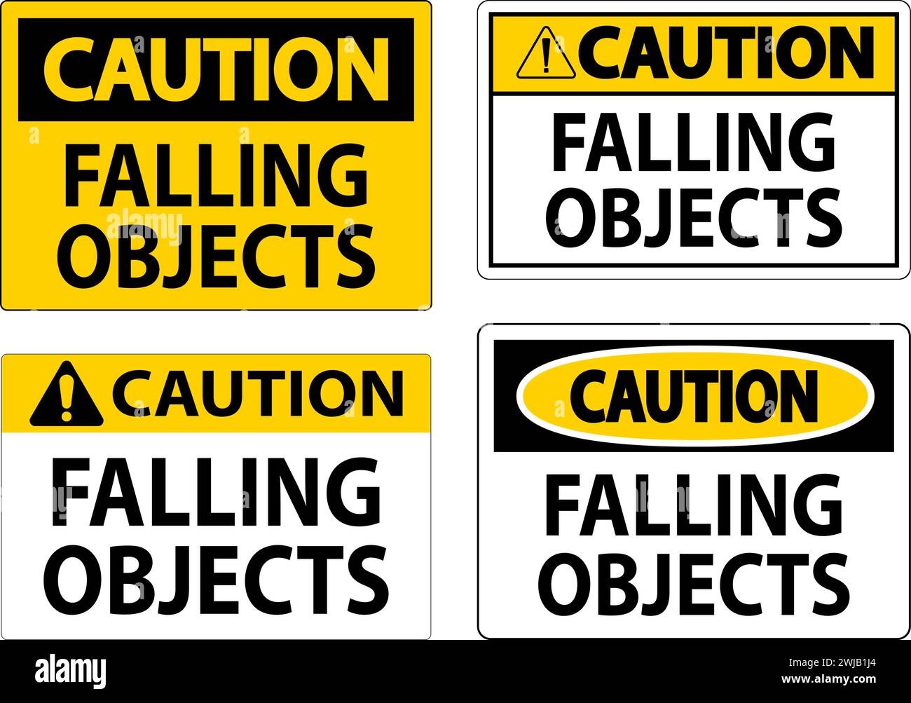 Caution Sign Falling Objects Stock Vector Image And Art Alamy