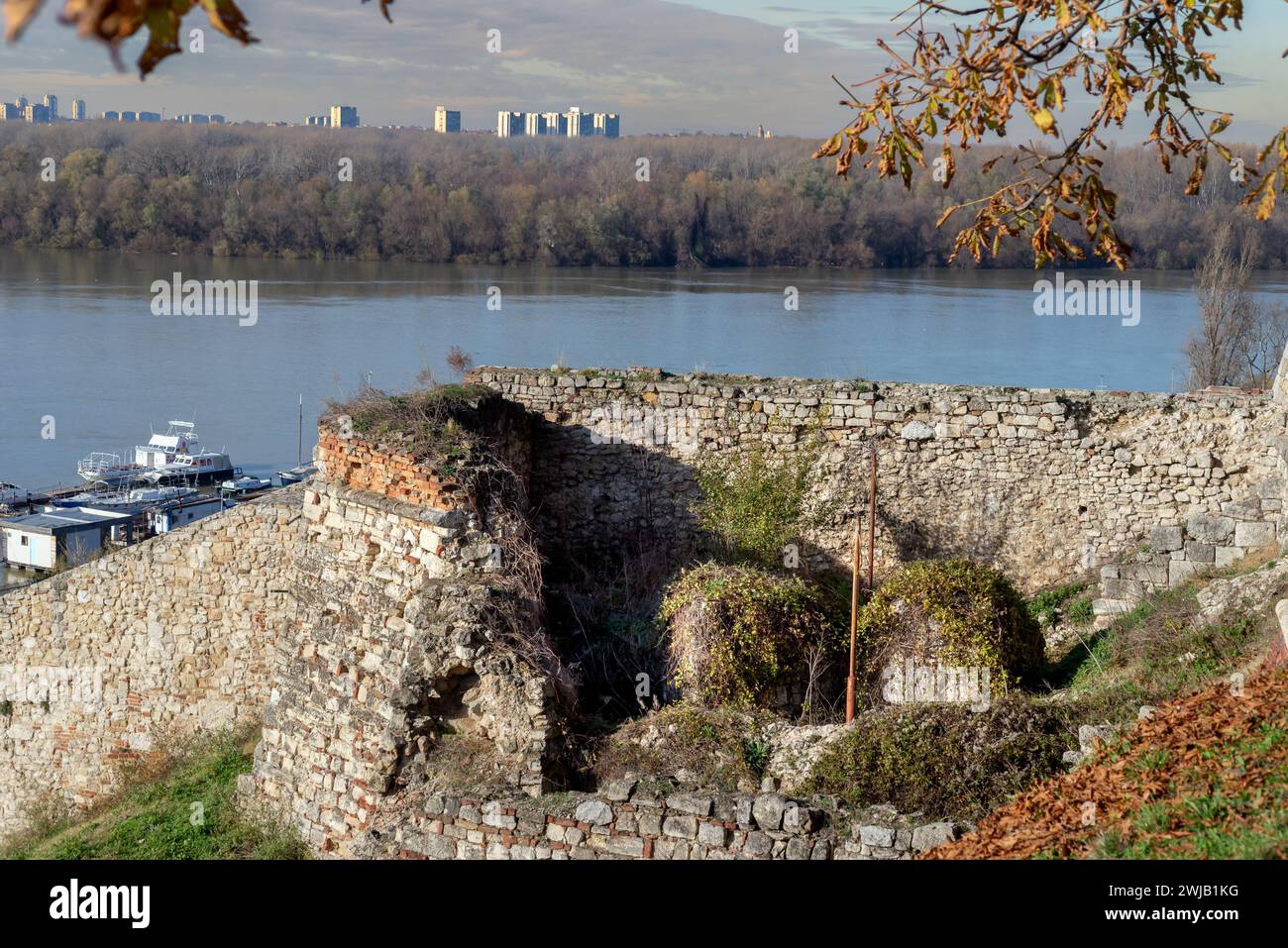 Belgrade Kalemegdan Fortress or Beogradska Tvrdjava and view on Danube ...
