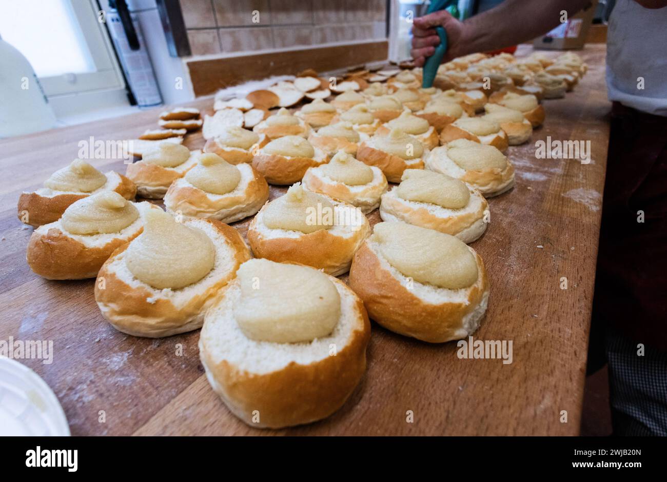 Traditional Swedish semla is sold in large quantities at bakeries in ...