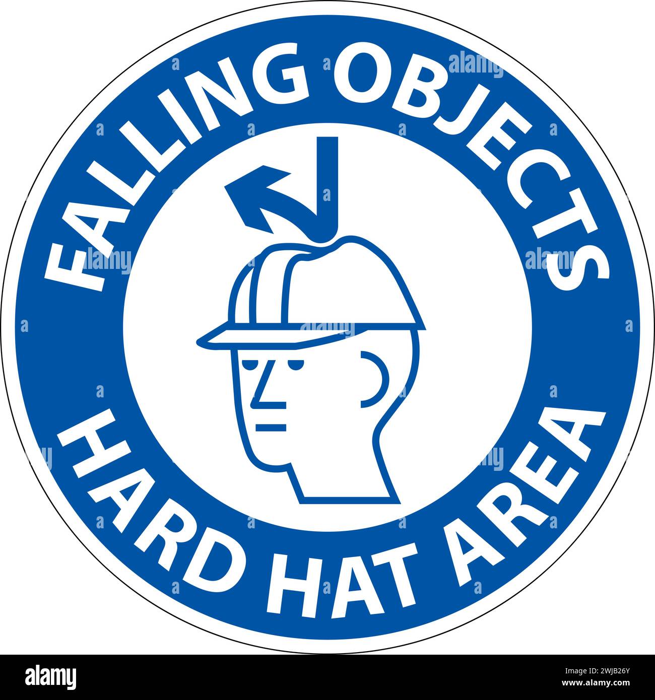 Notice Sign, Falling Objects Hard Hat Area Stock Vector Image & Art - Alamy