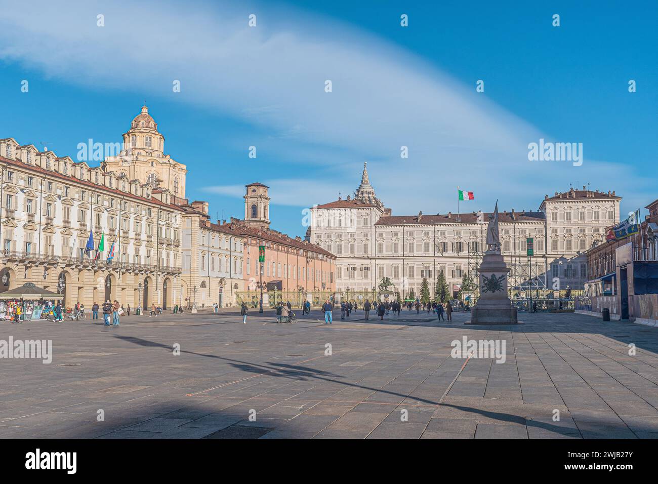 Piazza Castello and Royal Palace of Turin, historic palace of the House ...