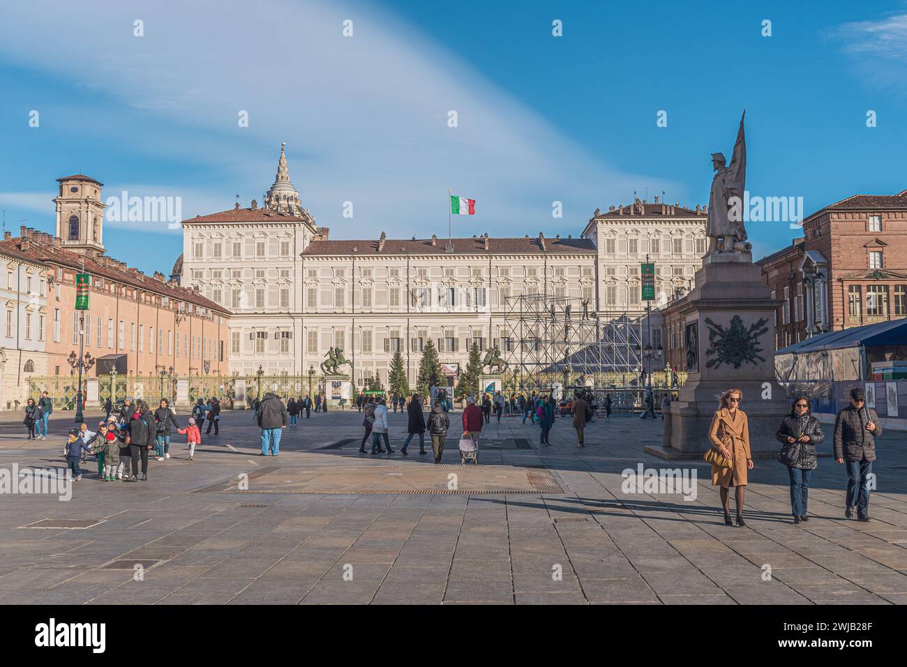 Piazza Castello and Royal Palace of Turin, historic palace of the House ...
