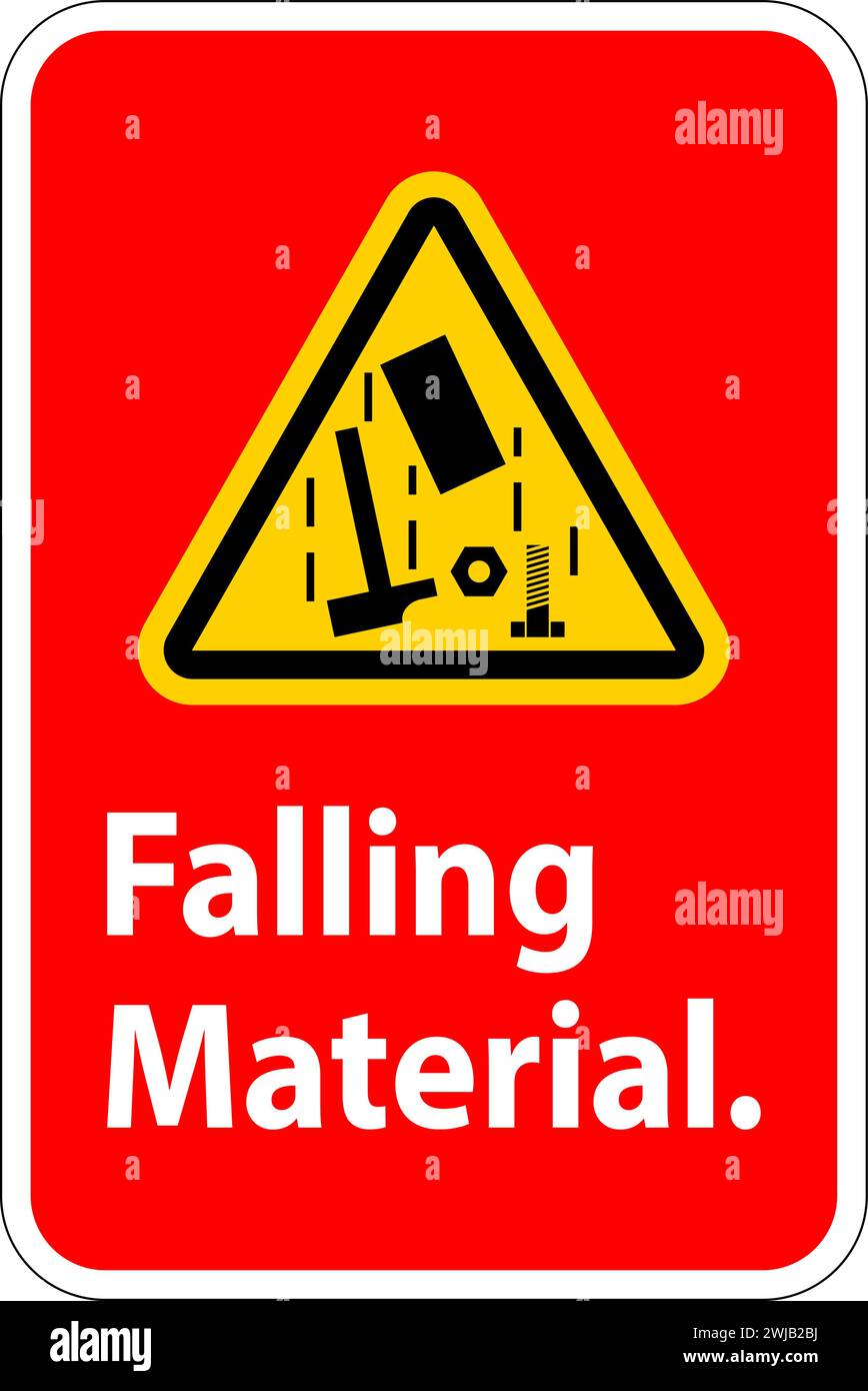 Caution Sign, Falling Material Stock Vector Image & Art - Alamy