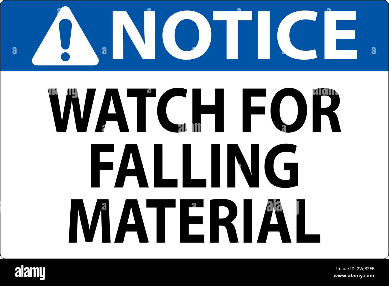 Notice sign watch for falling materials hi-res stock photography and ...