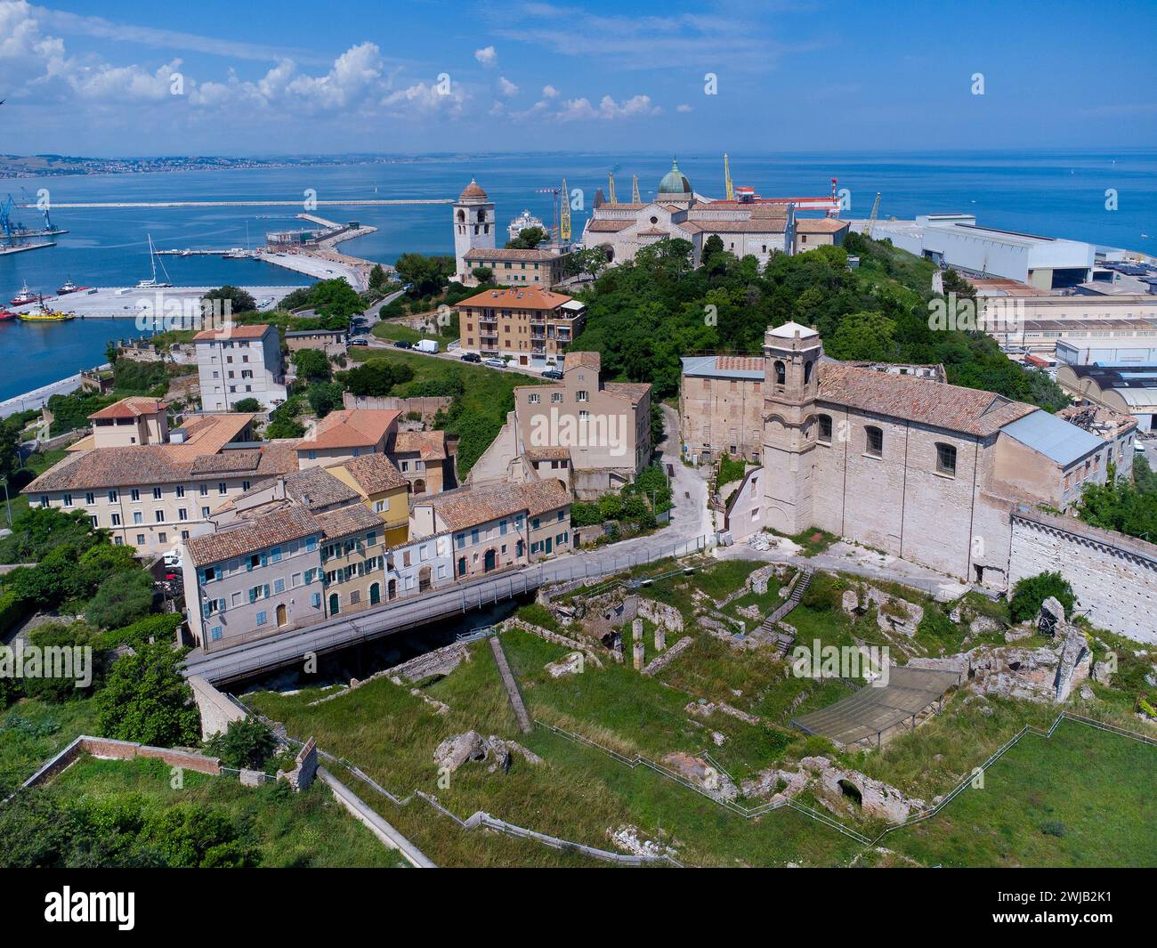 Ancona (Italy, Marche, Ancona province), panorama of the Guasco hill ...