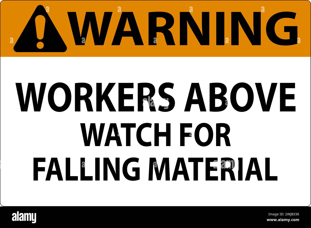 Sign warning caution overhead work Stock Vector Images - Alamy