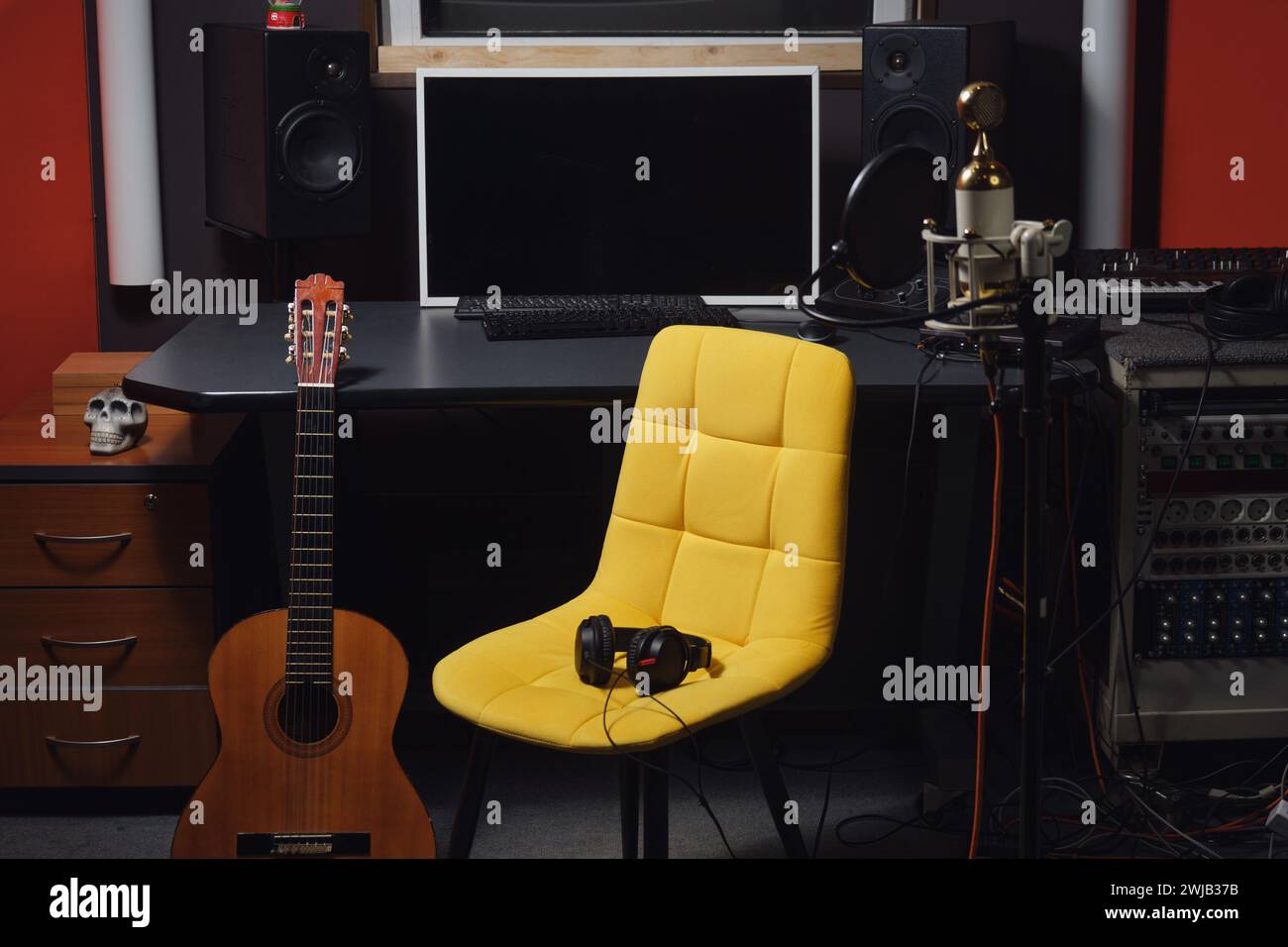 The workplace of a sound engineer in a recording studio Stock Photo - Alamy