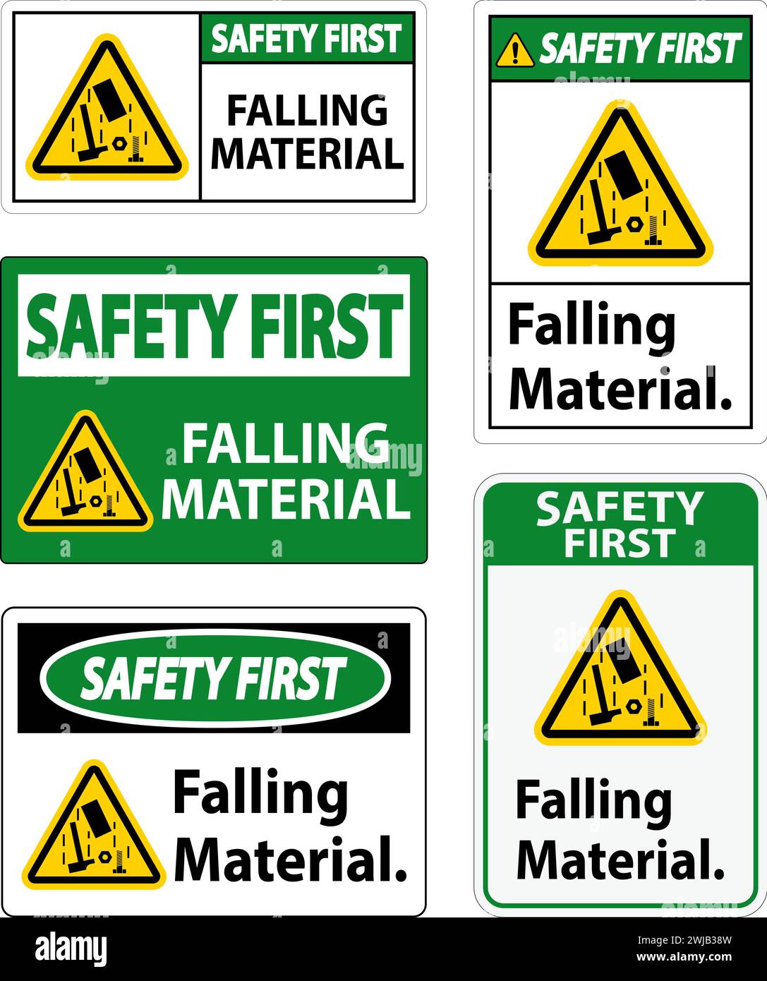 Safety First Sign, Falling Material Stock Vector Image & Art - Alamy
