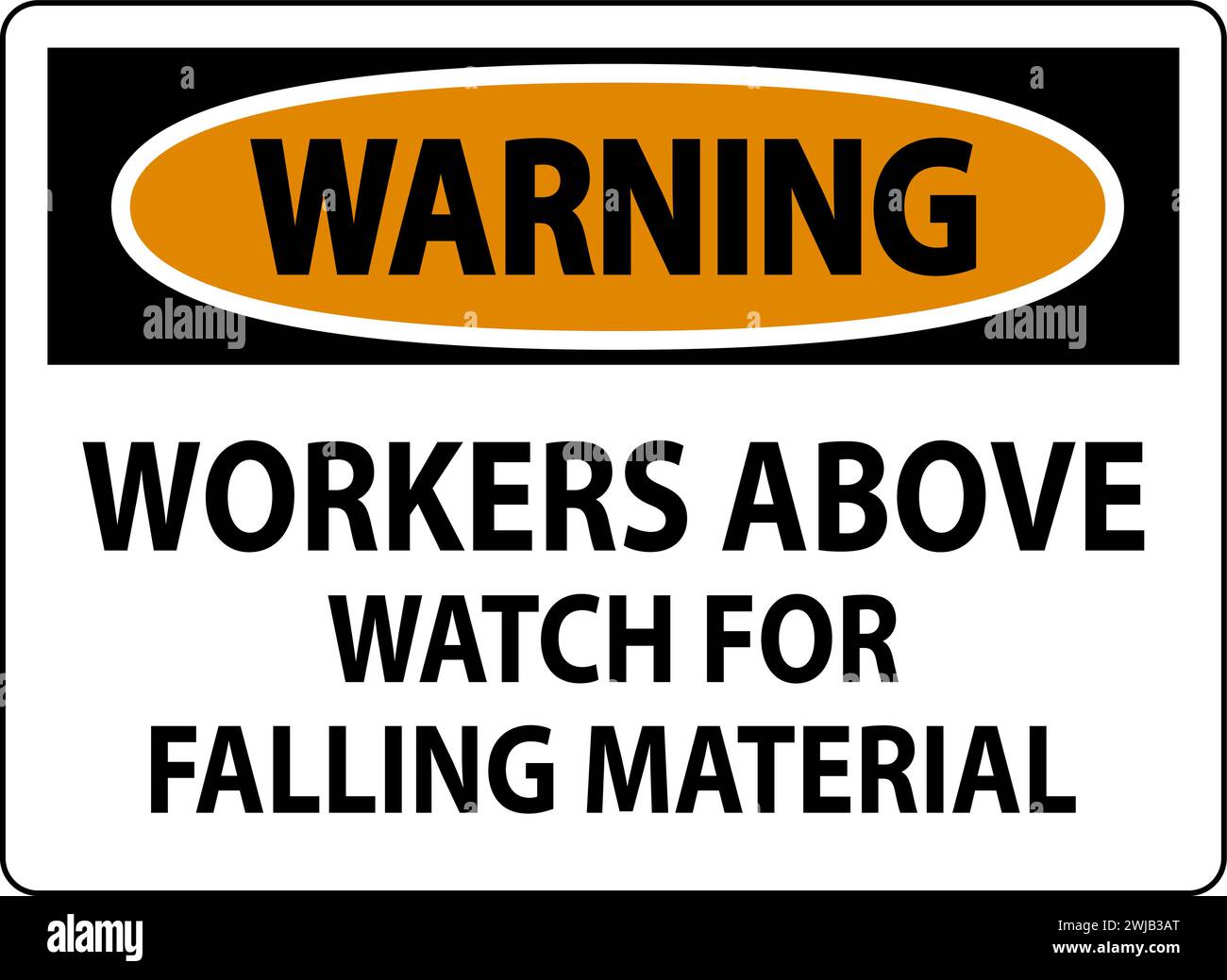 Warning Sign, Workers Above Watch For Falling Material Stock Vector ...