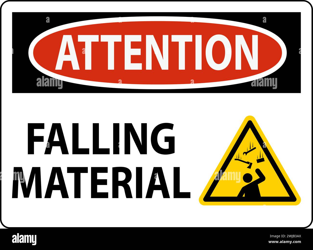 Attention Sign Falling Material Stock Vector Image & Art - Alamy