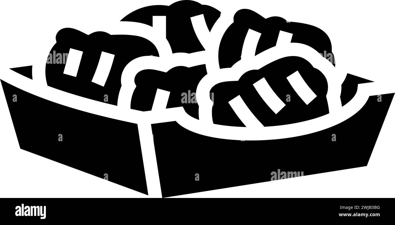 chicken nuggets fast food glyph icon vector illustration Stock Vector ...