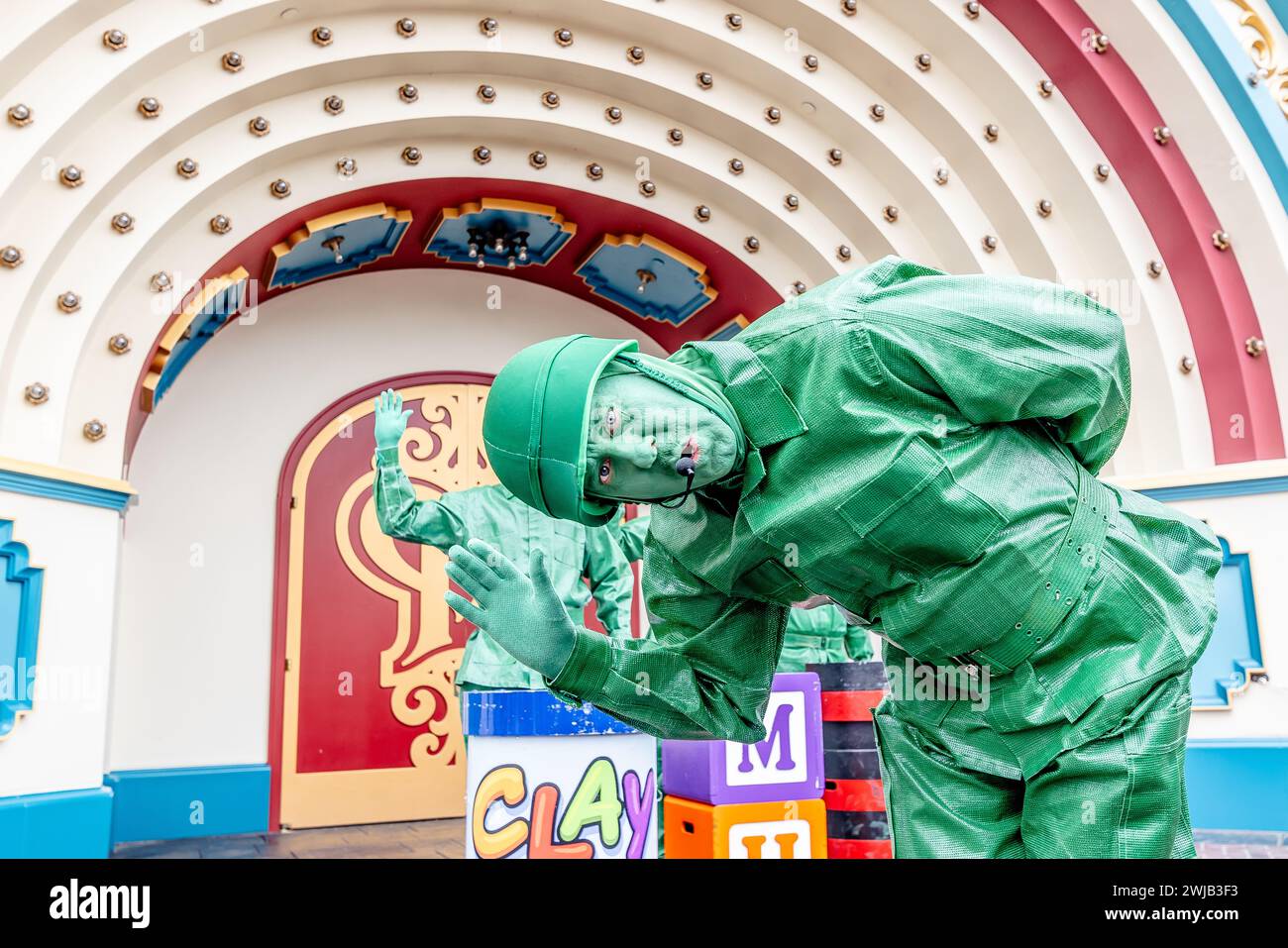 The green soldiers from Toy Story performing in Disneyland, California ...