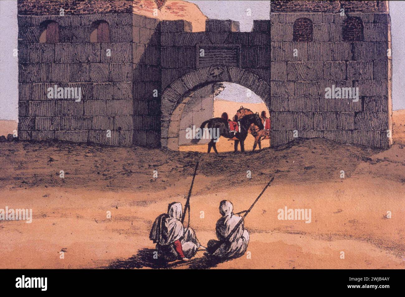 The castle of Bonjem (Near Tripoli). Colour Illustration by George ...