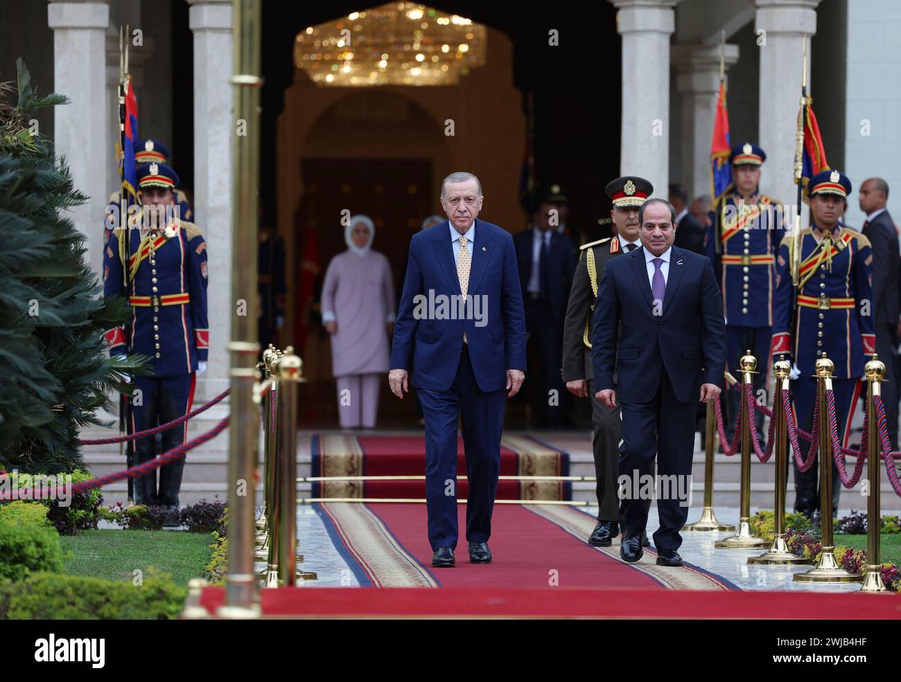 In this handout photo released by Turkish Presidency, Turkey's ...