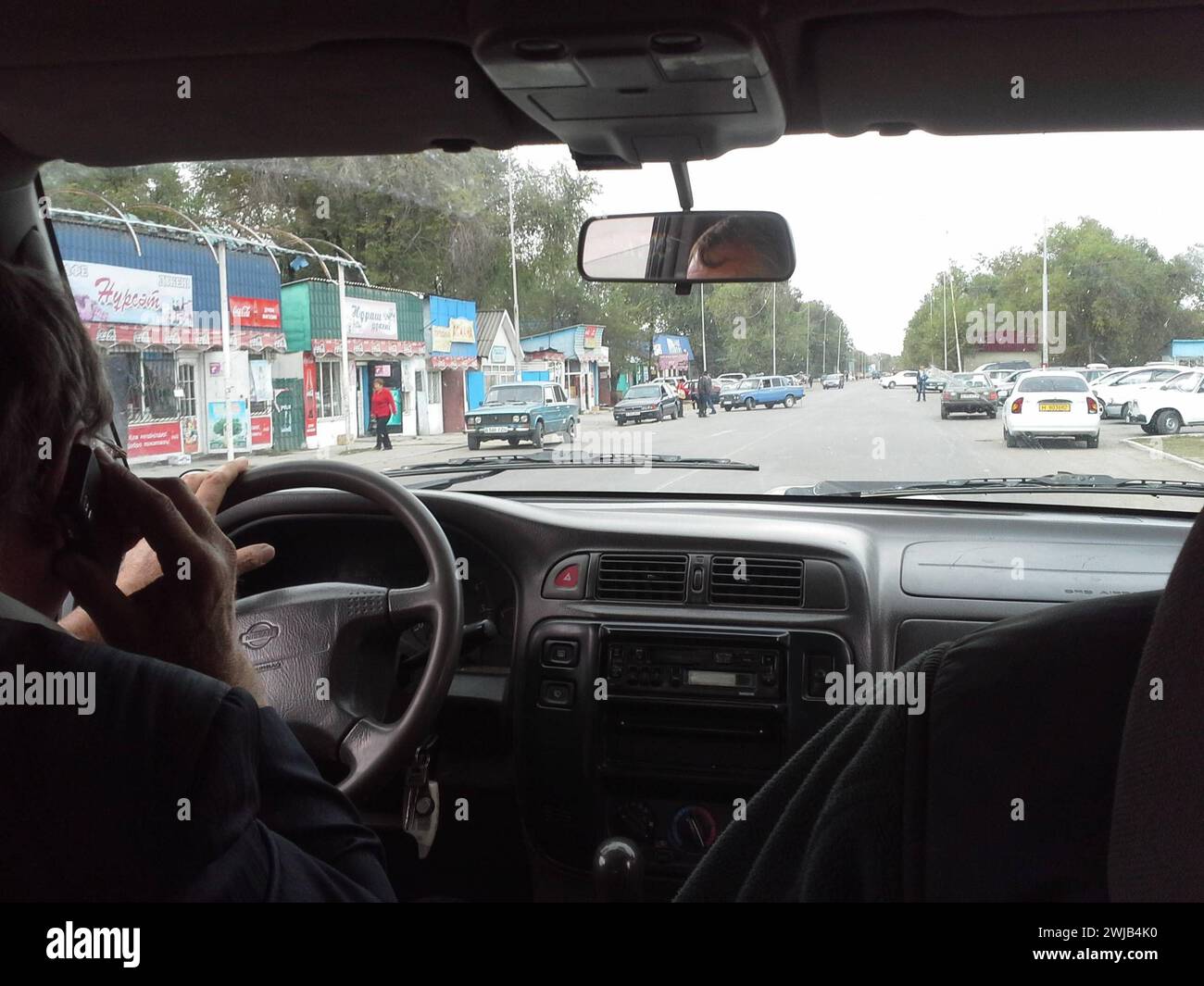 driving in a car in road traffic on the street Car in road traffic on ...