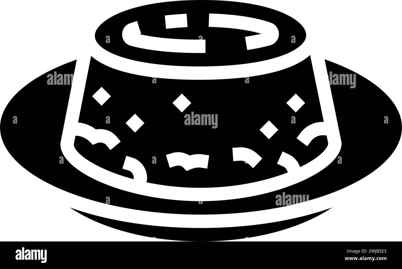 spanish flan spanish cuisine glyph icon vector illustration Stock ...