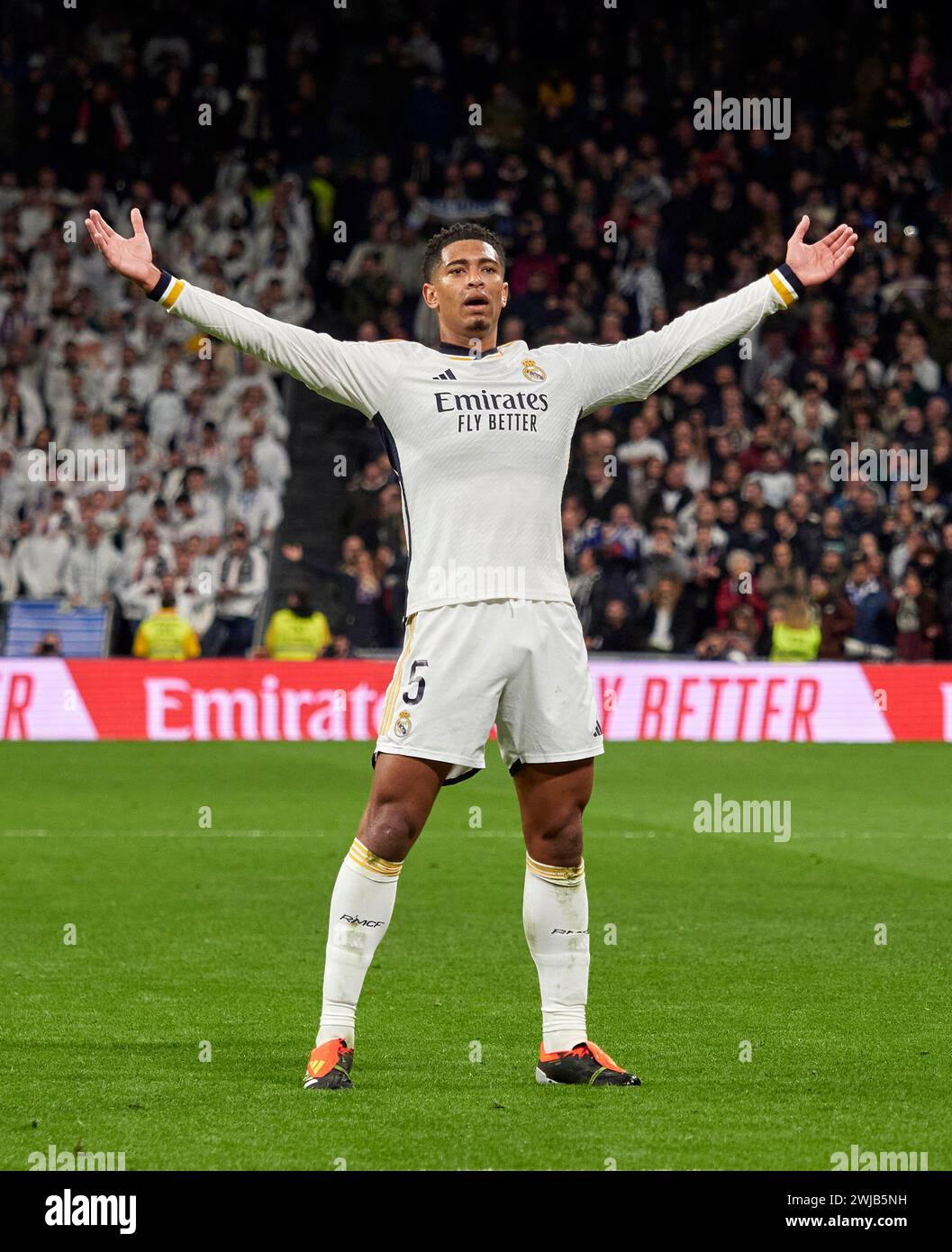 Jude Bellingham (ENG), Real Madrid midfielder, celebrating a goal Stock ...