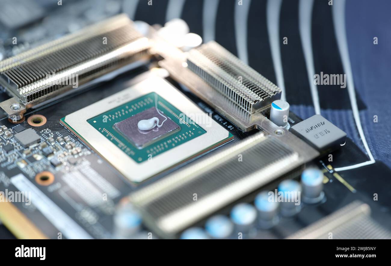 Applying thermal paste laptop processor hi-res stock photography and ...