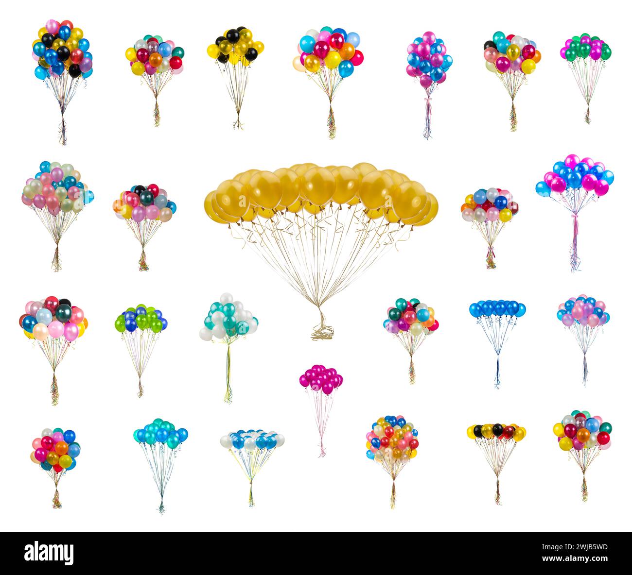 pastel color balloons on a white background Stock Photo - Alamy