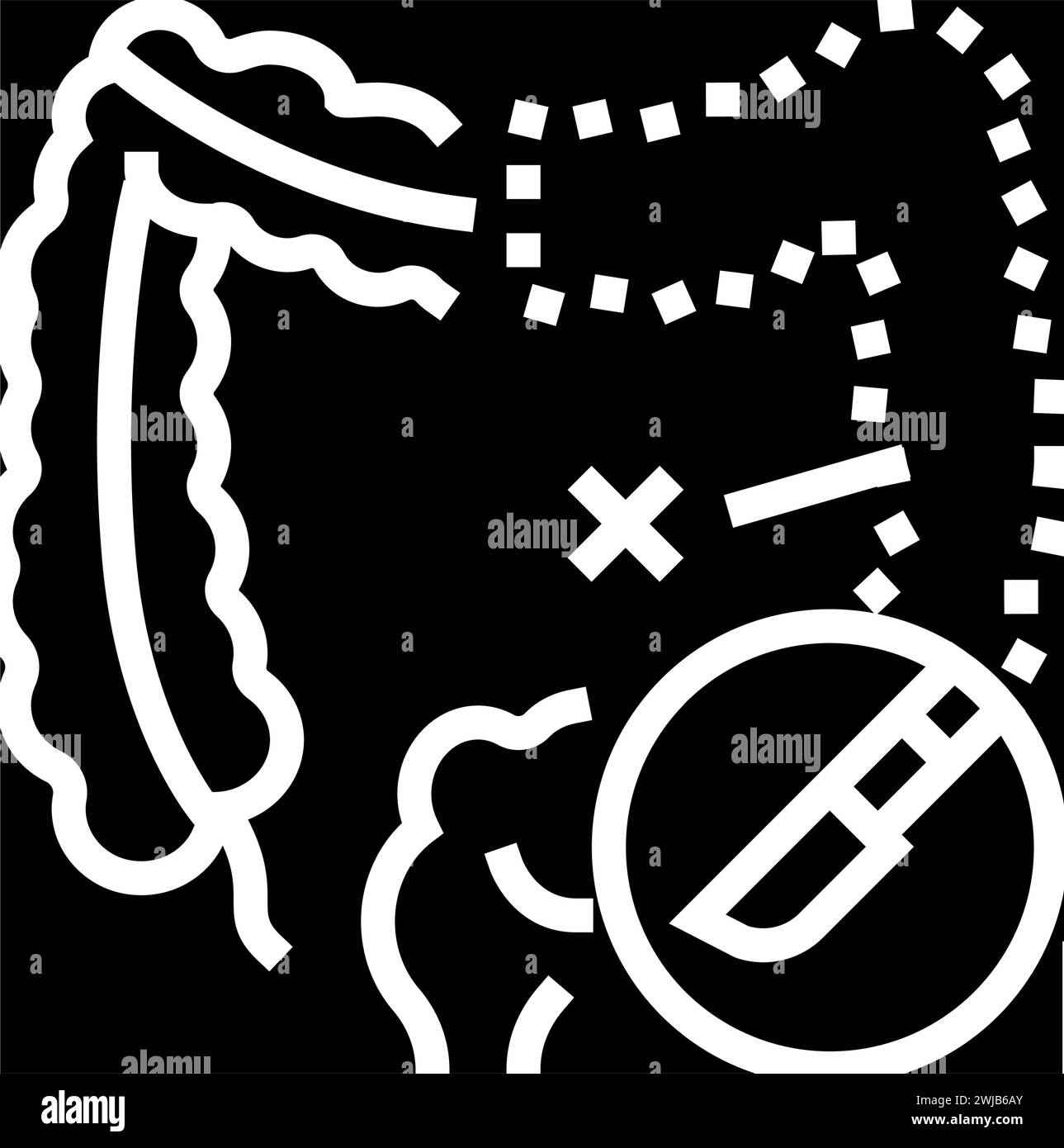 bowel resection surgery doctor glyph icon vector illustration Stock ...