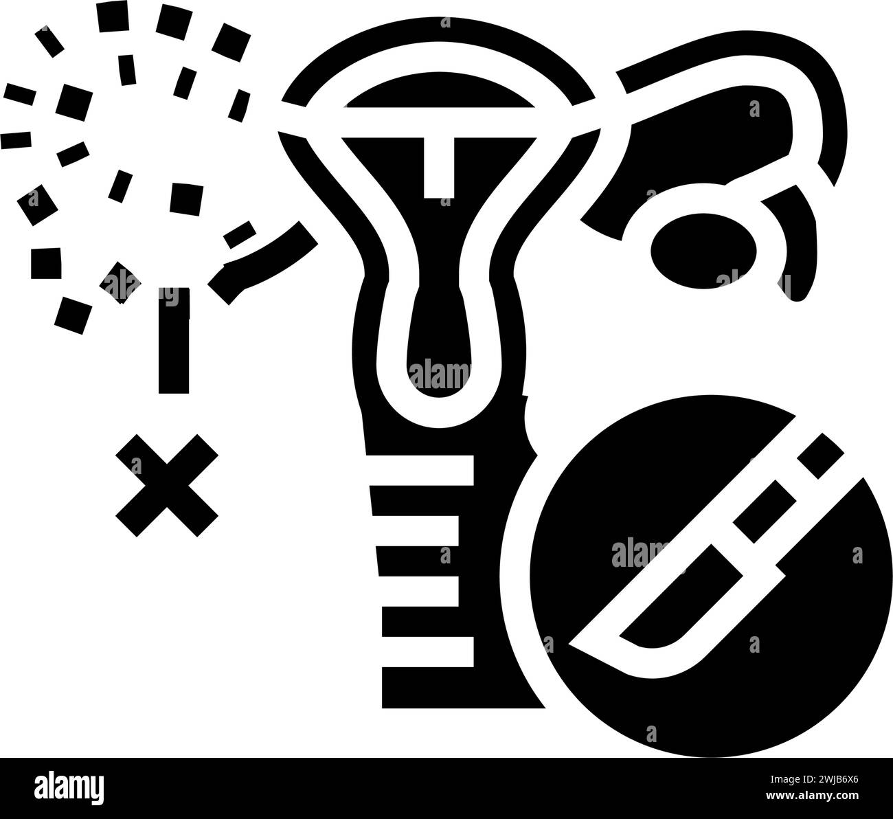 oophorectomy surgery hospital glyph icon vector illustration Stock ...