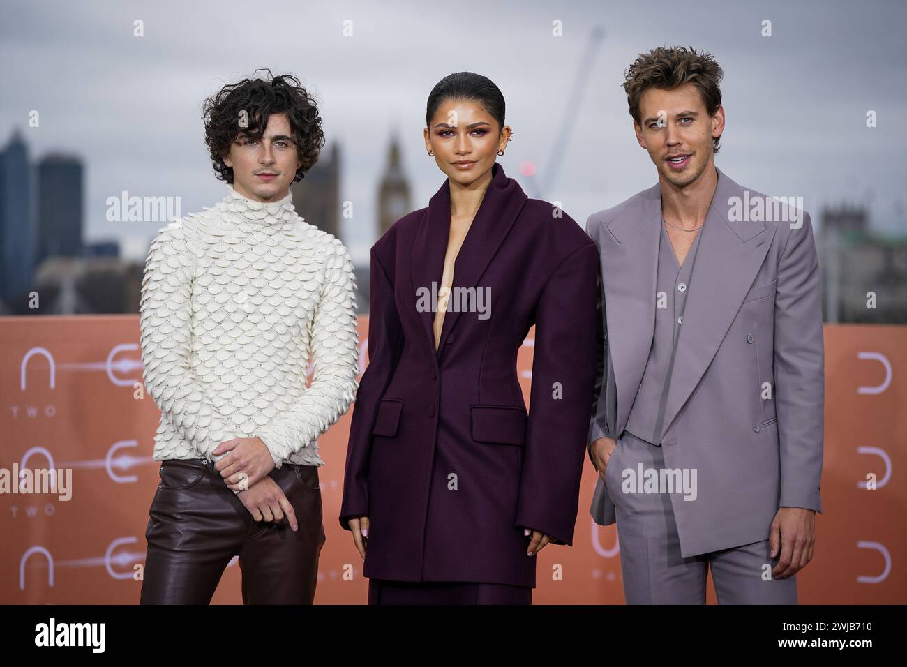 (Left to right) Timothee Chalamet, Zendaya and Austin Butler attending ...