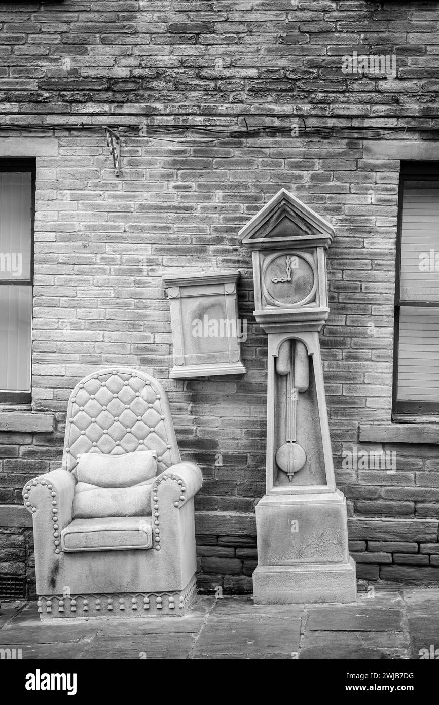 Grandad's Clock and Chair, sculpture by Timothy Shutter, Chapel Street ...
