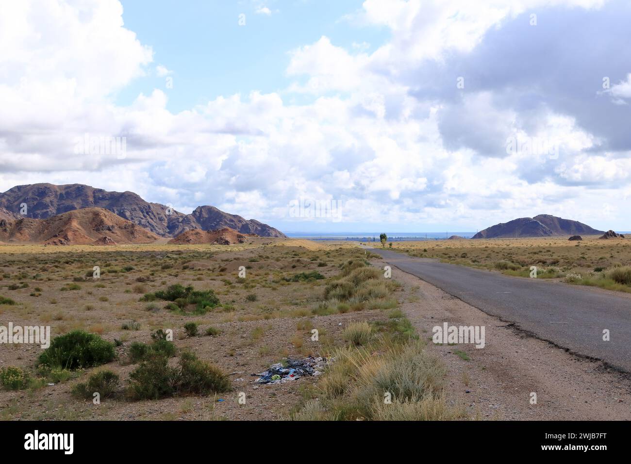 landscape view in the region of Issyk-Kul Lake near the Orto Tokoy ...