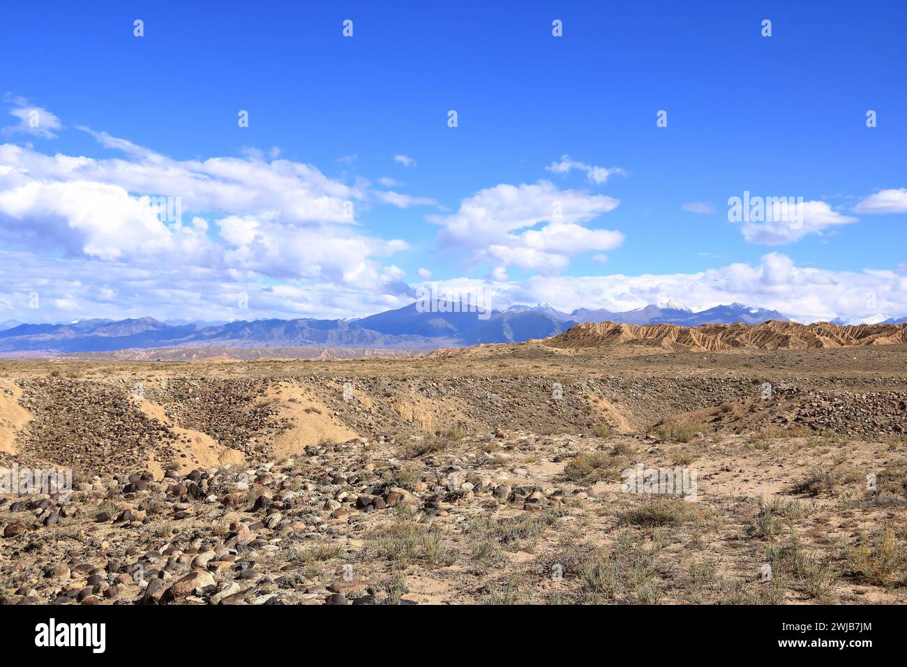 the rock formations at the Issyk Kul Lake in Aksai, Aksay, Kyrgyzstan ...