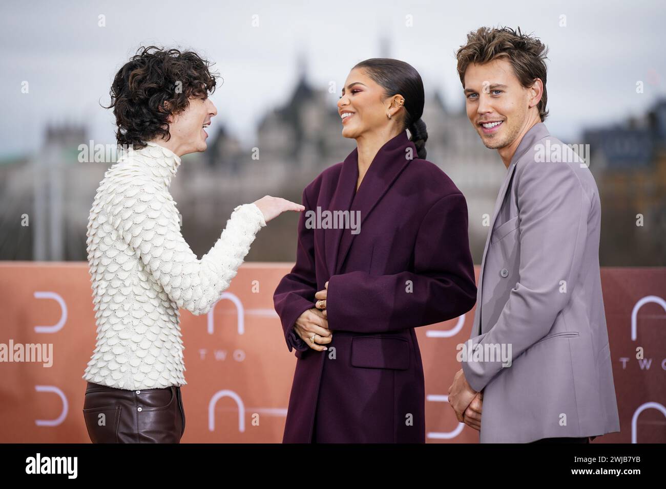 (Left to right) Timothee Chalamet, Zendaya and Austin Butler attending ...