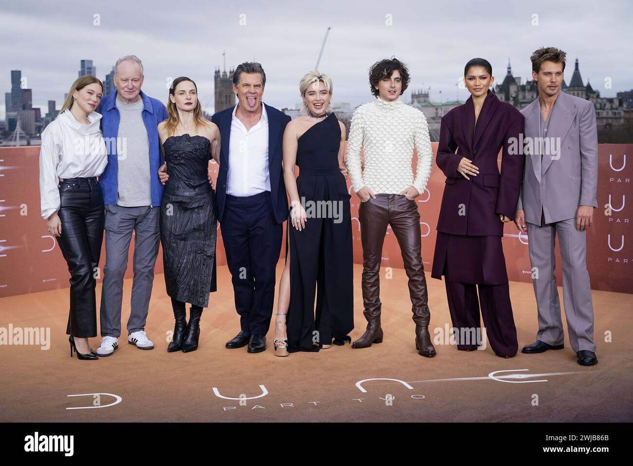 (Left to right) Lea Seydoux, Stellan Skarsgard, Rebecca Ferguson, Josh Brolin, Florence Pugh ...