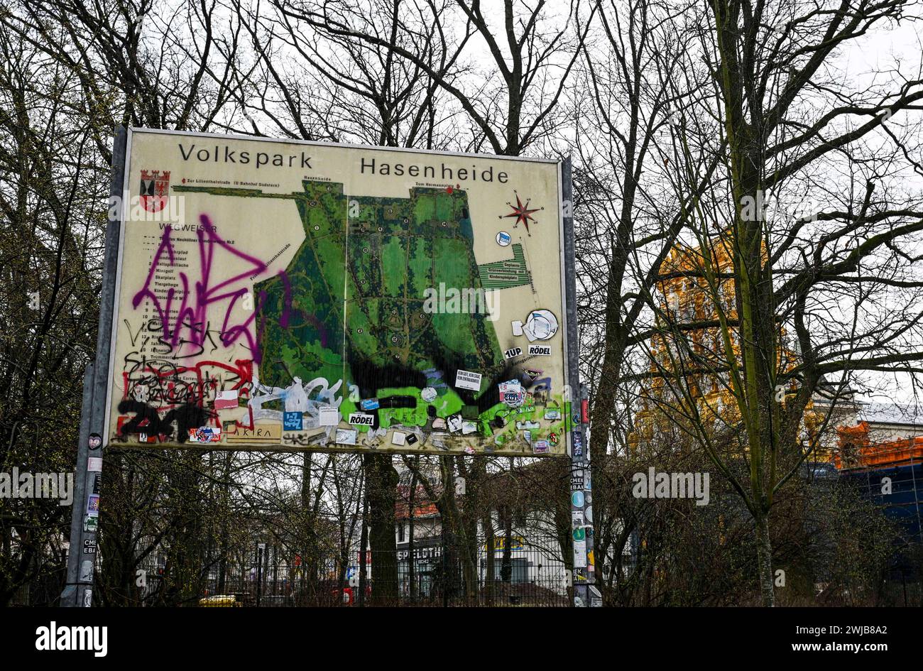 Berlin, Germany. 14th Feb, 2024. View of the Volkspark Hasenheide in ...