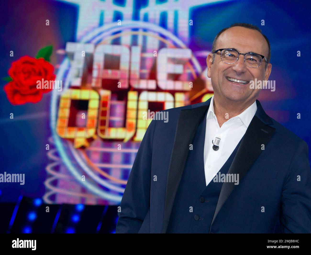 Rome, Italy. 13th Feb, 2024. Roma, studi Rai ex Dear, trasmissione tv ...