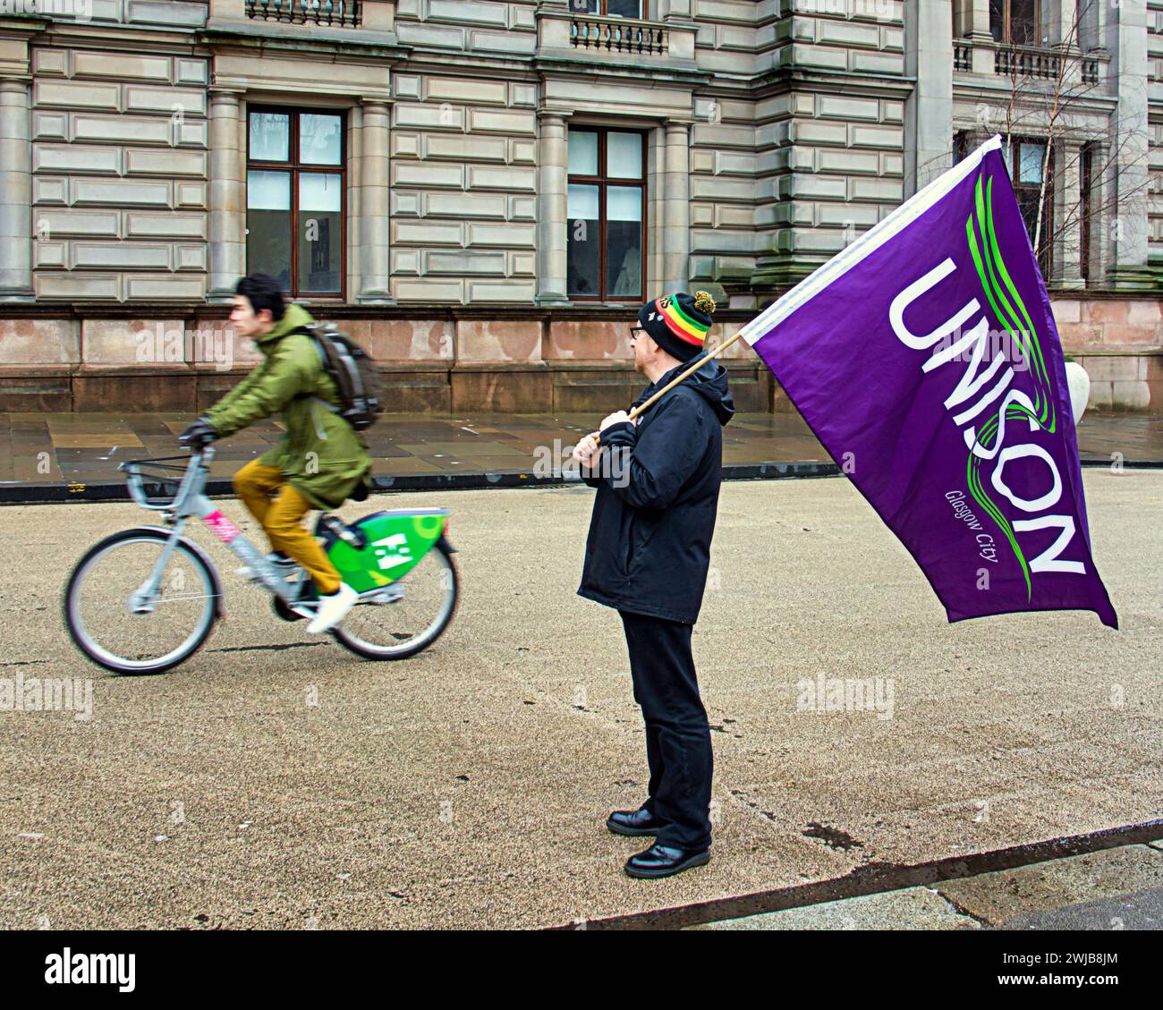 Glasgow, Scotland, UK. 14th February, 2024. Unison, GMB, Unite and the ...