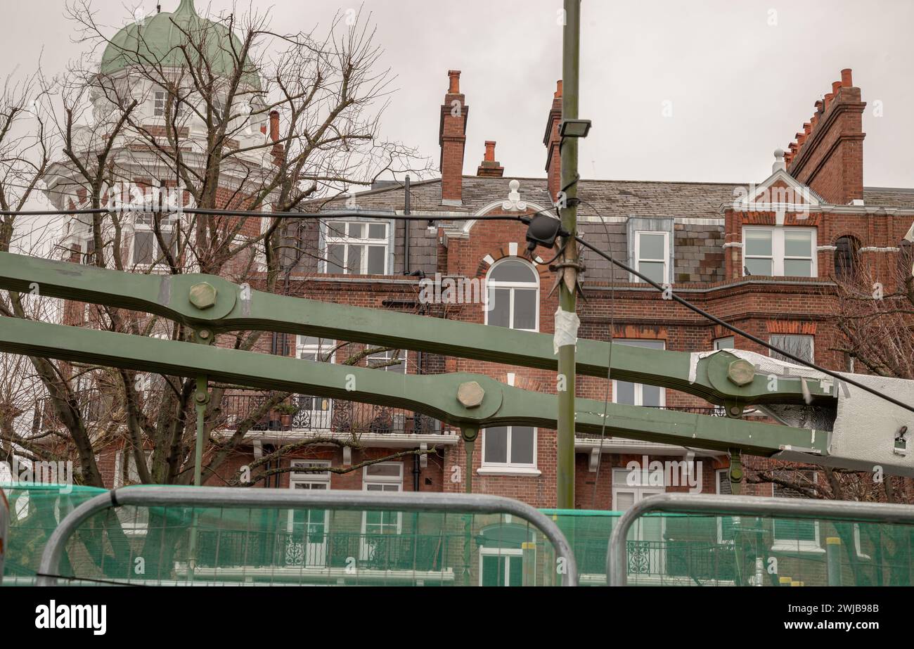 London, UK - Dec 25, 2023 - Structure of Hammersmith Bridge with old ...