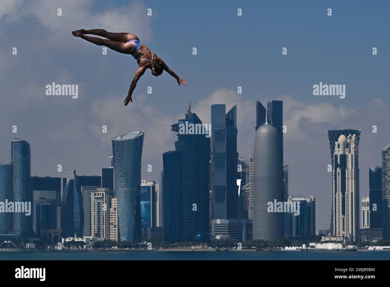 Doha, Qatar. 14th Feb, 2024. Madeleine Bayon of France competes during ...