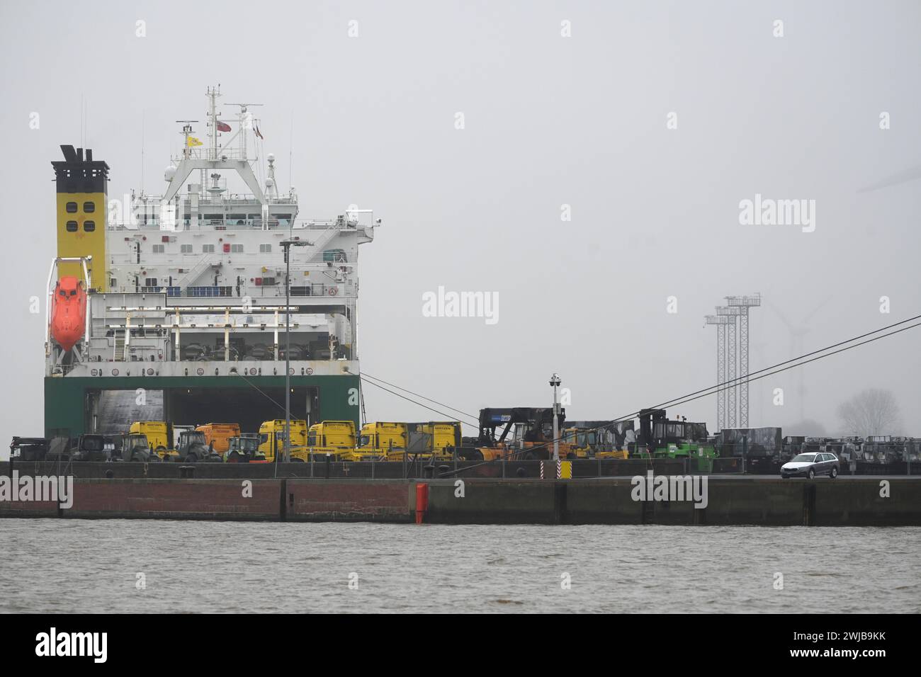 Emden, Germany. 14th Feb, 2024. The Eddystone, a cargo ship of the ...