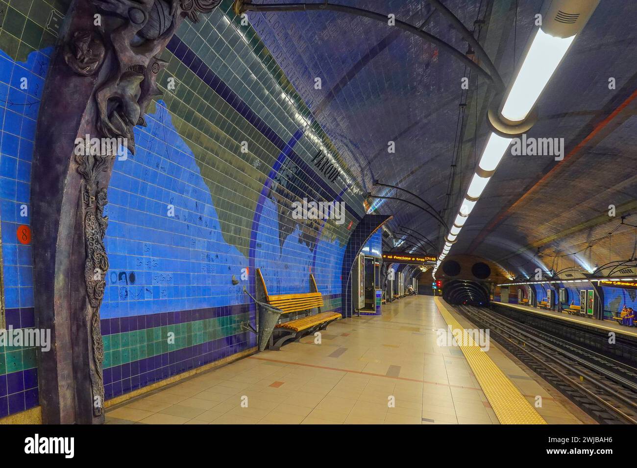 Portugal, Lisbon, Parque Station on the Blue Line of the Lisbon metro ...