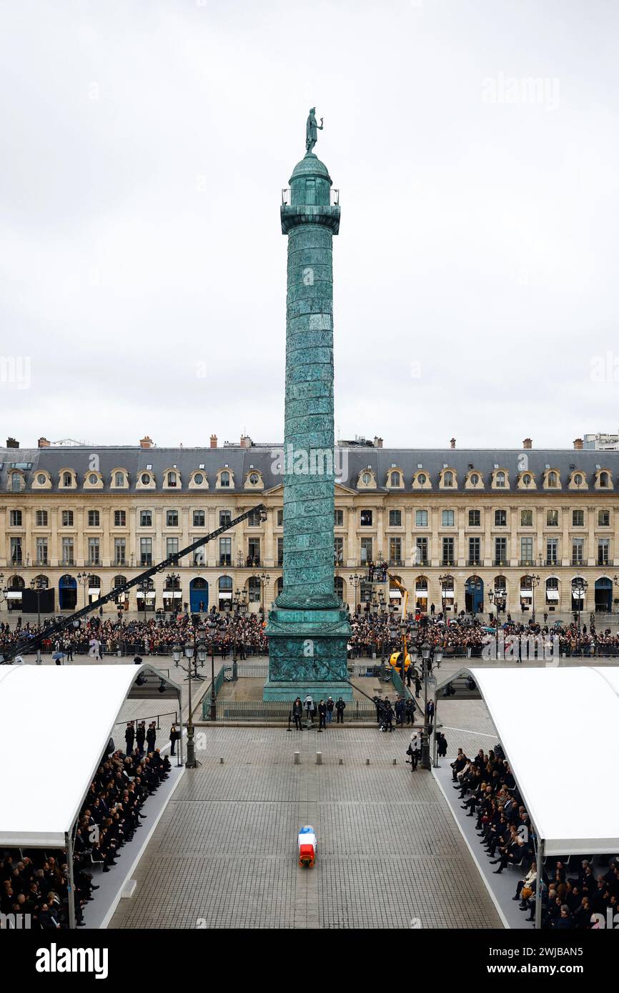 Paris, France. 14th Feb, 2024. General view of the Place Vendome with ...