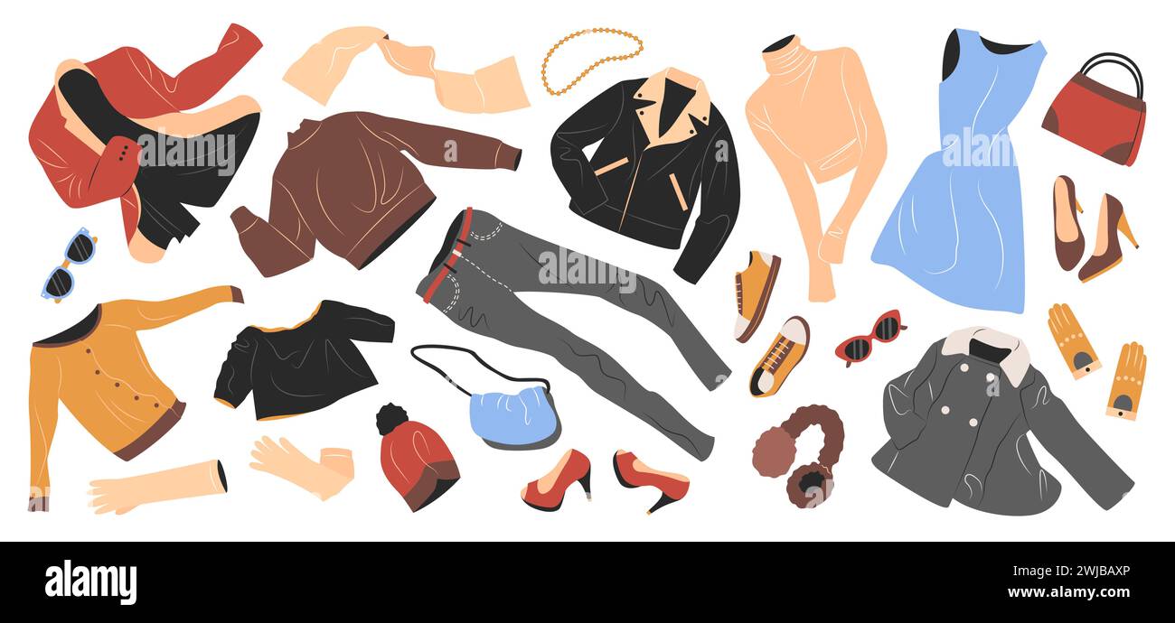 Different stylish clothes accessories Stock Vector Images - Alamy