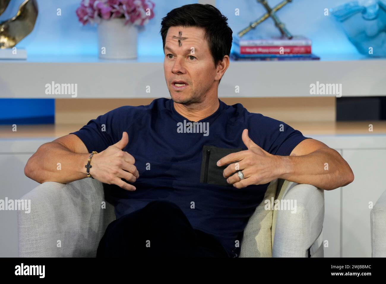 Mark Wahlberg appears on "Fox & Friends" to promote the Hallow app on ...