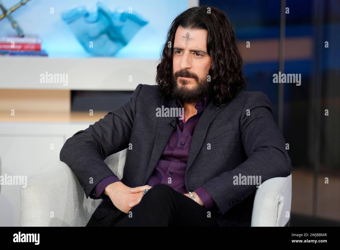 Jonathan Roumie appears on "Fox & Friends" to promote the Hallow app on ...