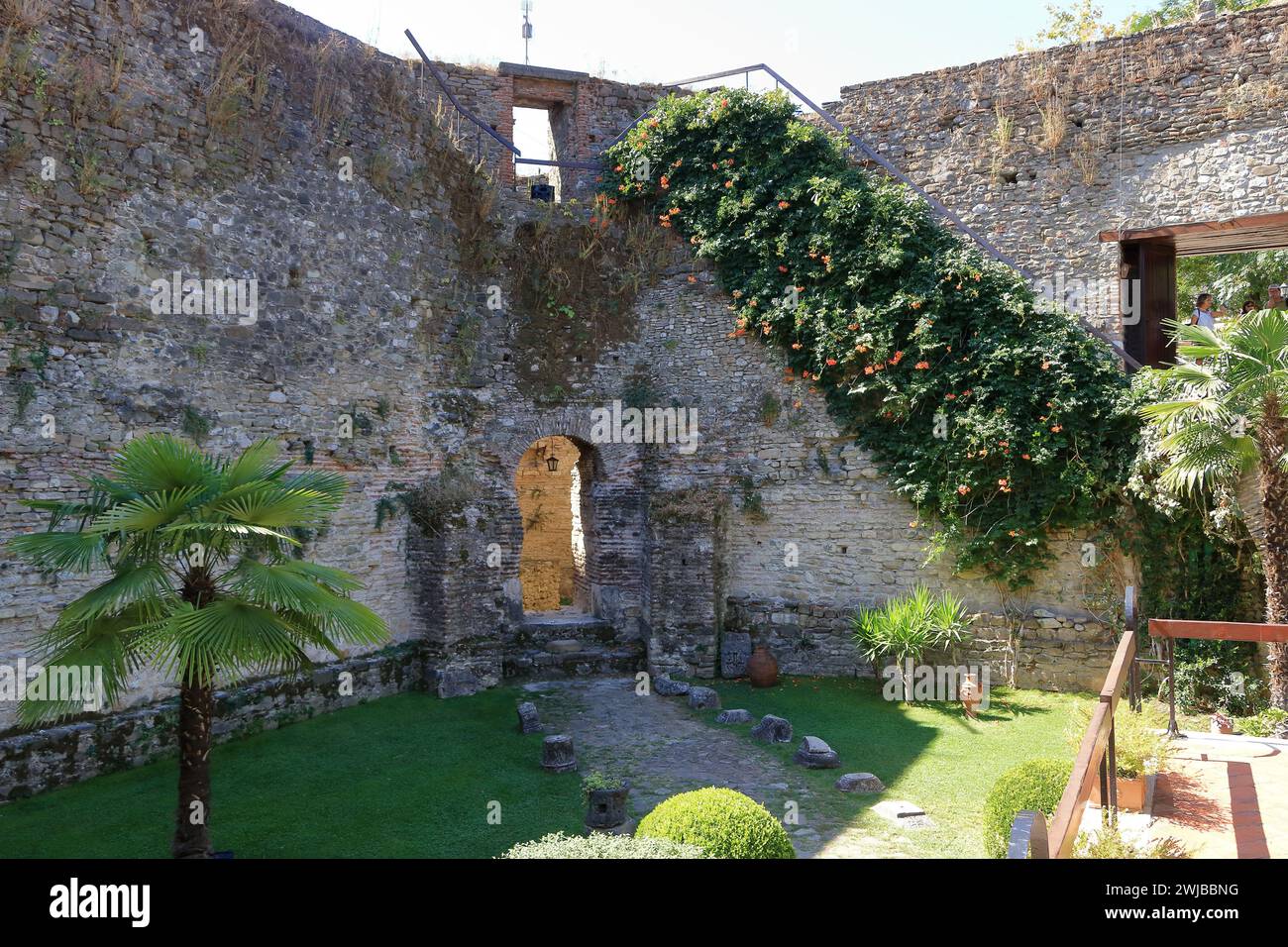 September 11 2023 - Elbasan in Albania: View of the walls of the Castle ...