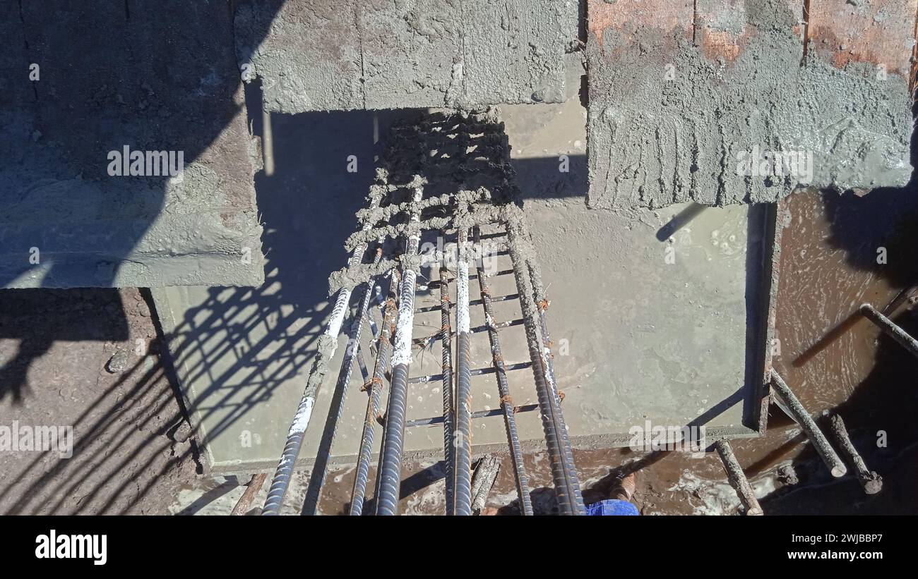 Top view of the construction of the column structure at the ...