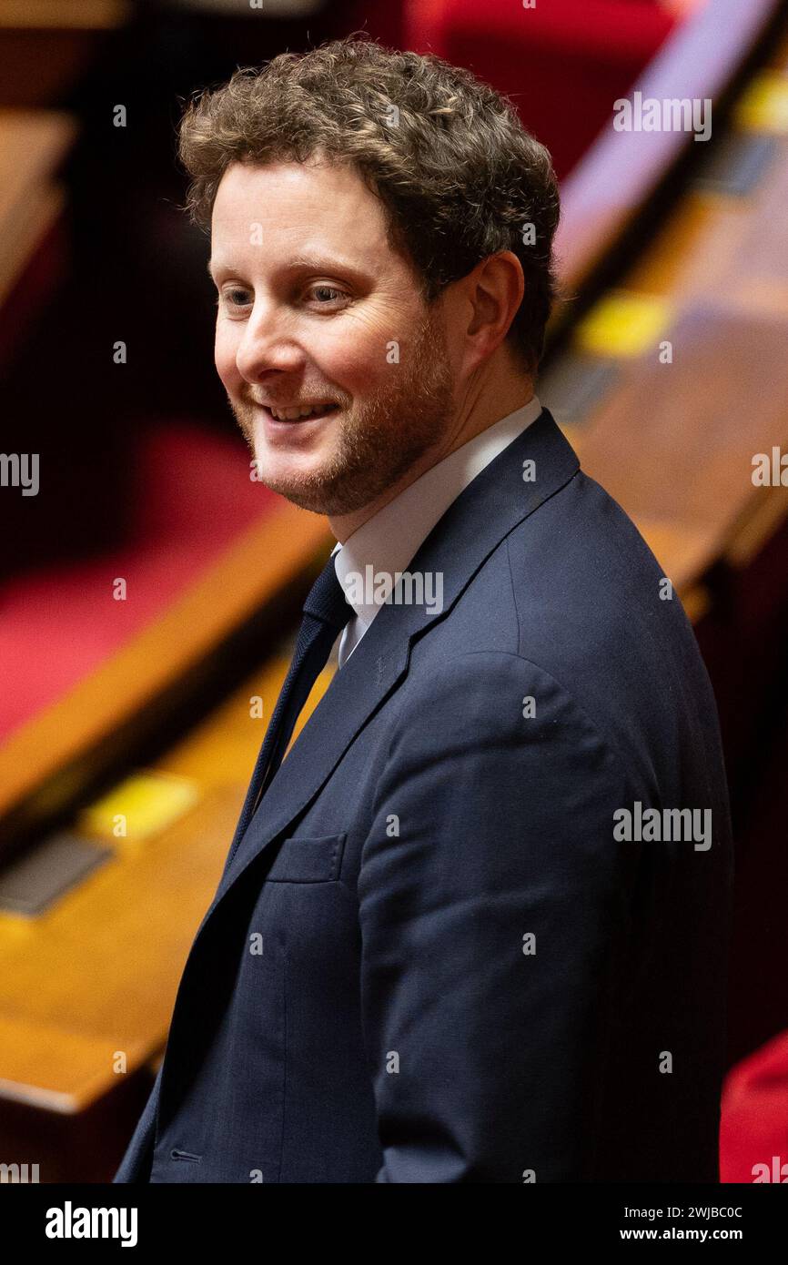 Paris, France. 13th Feb, 2024. French deputy Clement Beaune during a ...