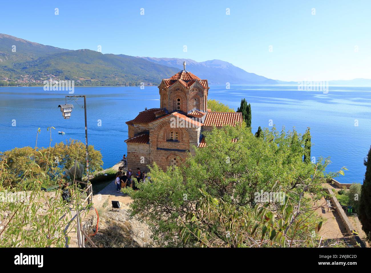 September 12 2023 - Ohrid in North Macedonia: people visit the Saint ...